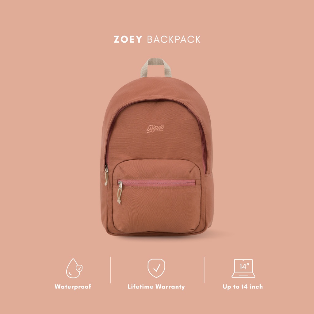 Jual Bigmo Tas Ransel Wanita Water Resistant Water Proof Zoey Choco ...
