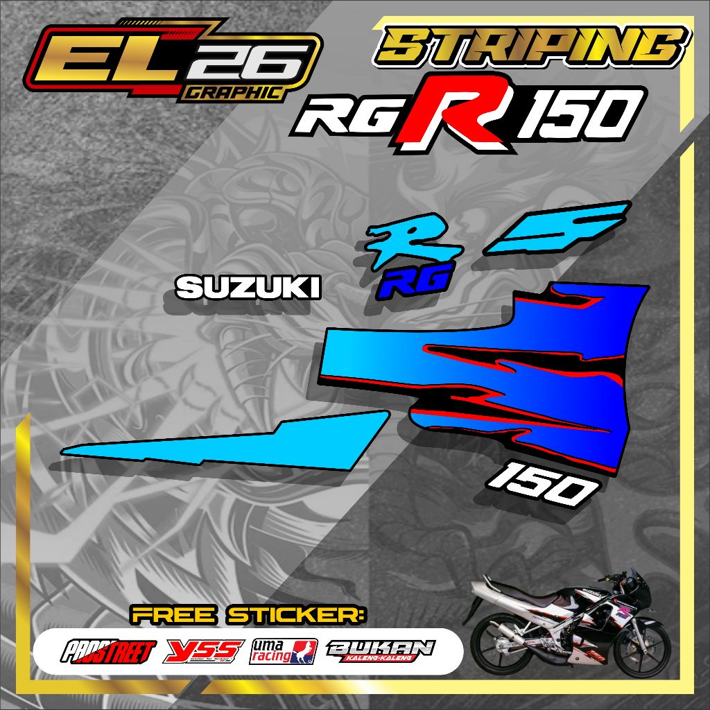 Jual 197 STRIPING STICKER SUZUKI RGR 150 - STICKER SUZUKI RGR 150 MOTIF ...