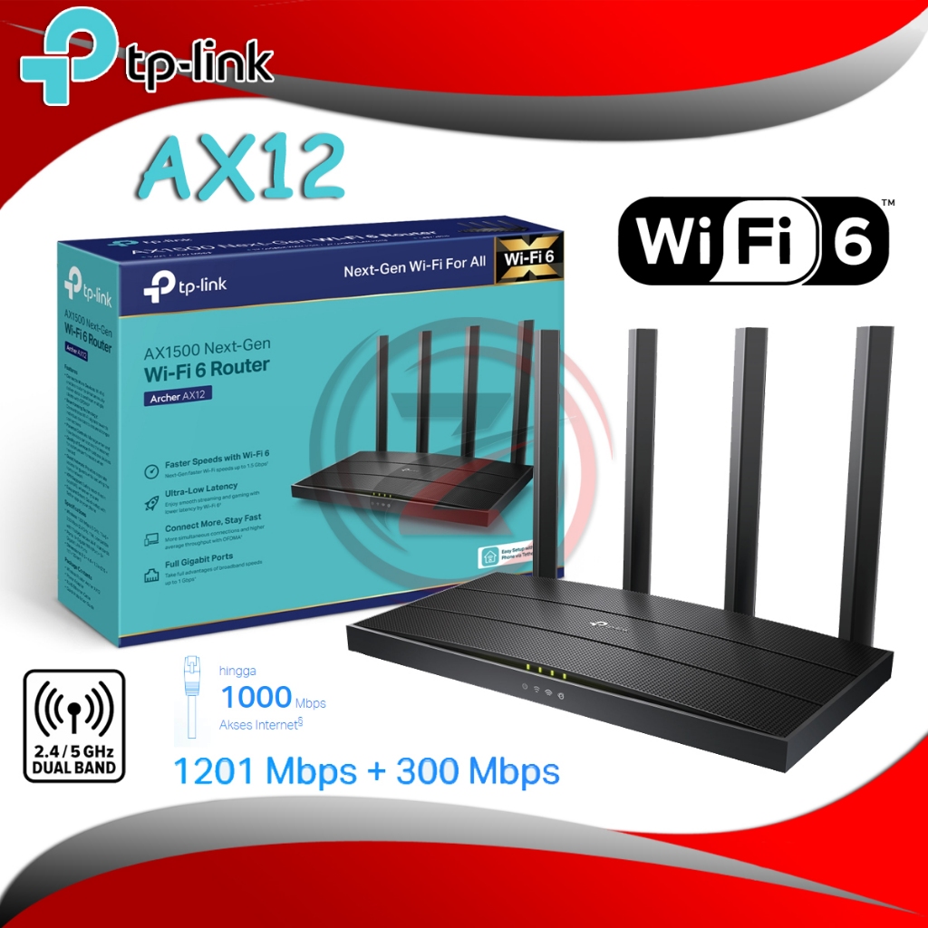 Jual TP-Link Archer AX12 AX1500 Wi-Fi 6 Wireless Router Dual Band ...