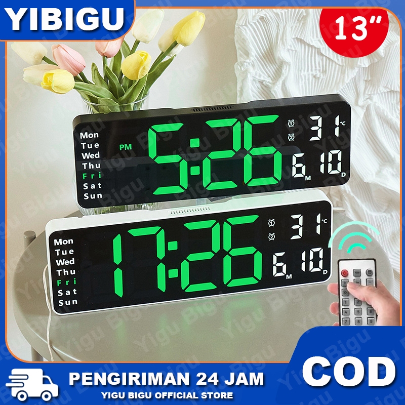 Jual Jam Tampilan Layar Besar 8/13 Inci Jam Digital Nordik Jam Dinding ...