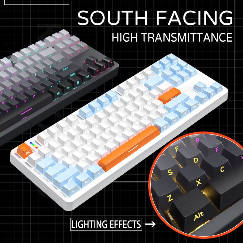Jual FURYCUBE G87 Gaming Keyboard South Facing Gasket Structure Wired ...