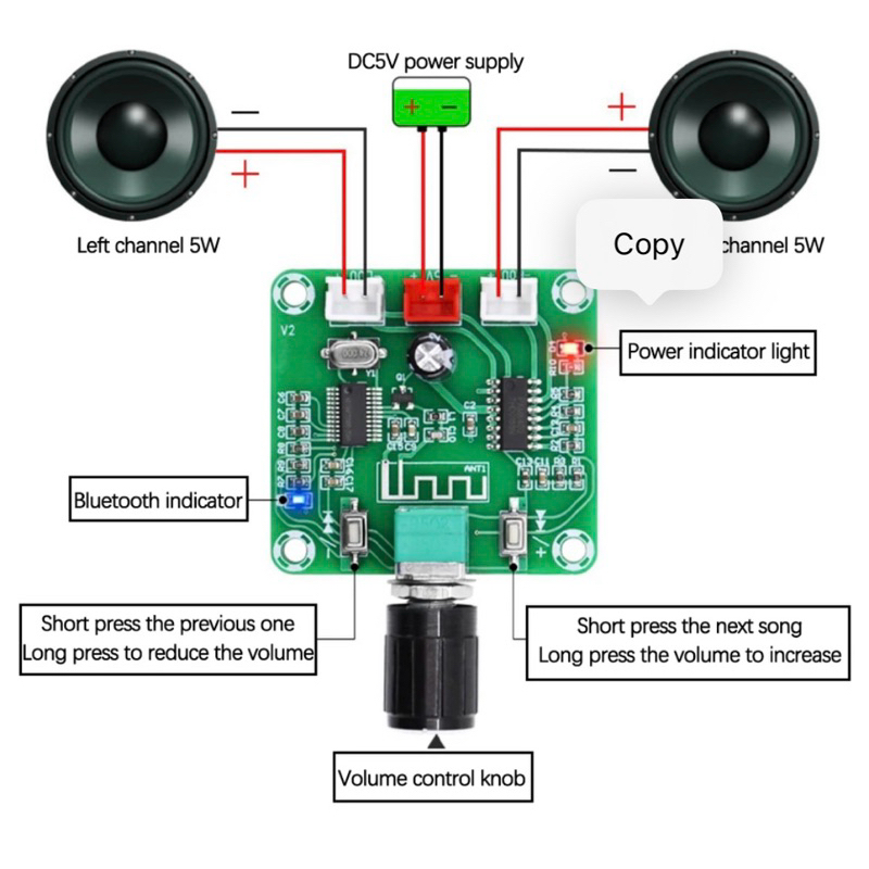 Jual PAM8403 + BLUETOOTH POWER AMPLIFIER CLASS D 5V STEREO XH-A158 ...