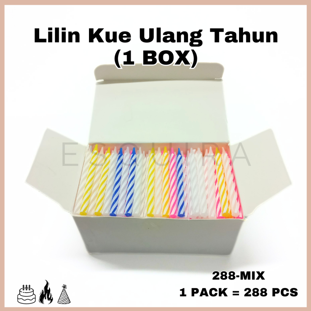 Jual (BOX) Lilin Kue Ulang Tahun Murah 288pcs / 288-BOX | Shopee Indonesia