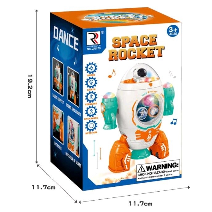 Jual Mainan Anak Space Rocket Robot Roket Musik & Lampu Berputar 360 ...