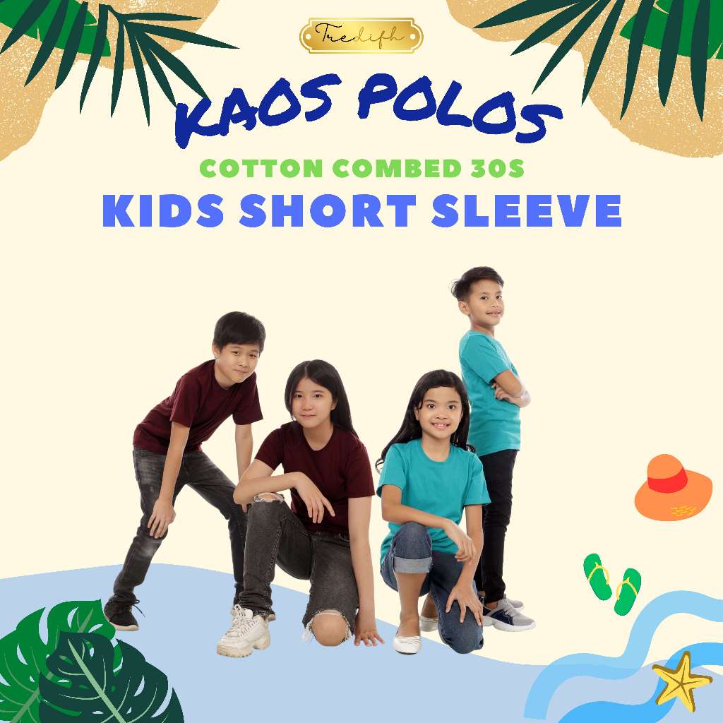 Jual KAOS POLOS ANAK LENGAN PENDEK USIA 2 - 13 TAHUN (PREMIUM SOFT COTTON COMBED 30s) | Shopee ...