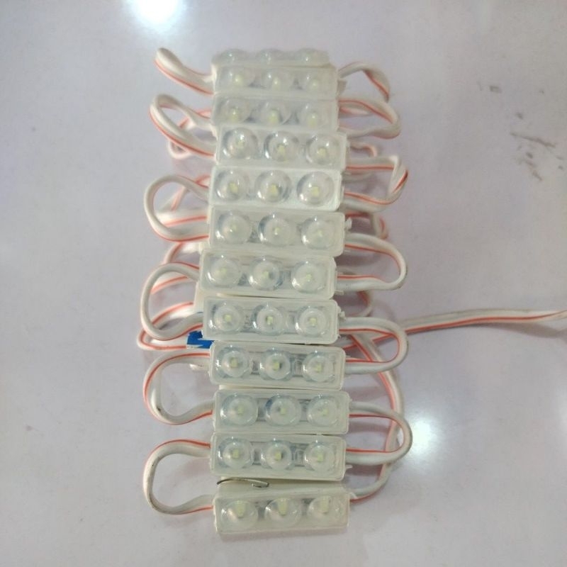 Jual lampu LED modul mini 3 mata DC 12V cahaya putih harga 50 pc | Shopee Indonesia