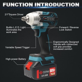 Jual 500N.M Impact wrench brushless murah 1/2 Inch impact baterai 88vf ...