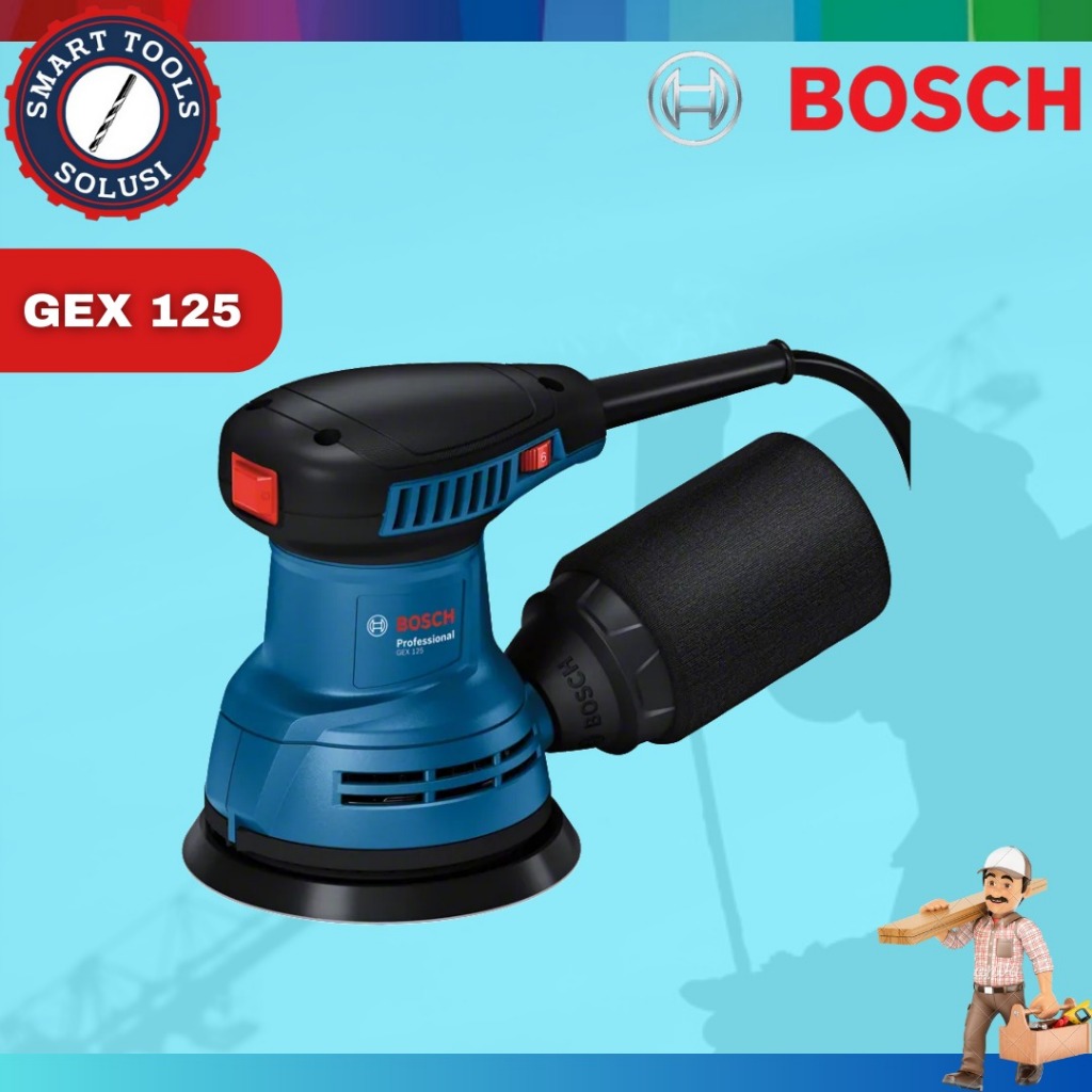 Jual Bosch Mesin Amplas Kayu Bulat Listrik GEX 125 / GEX125 Orbital Sander 250 Watt | Shopee ...