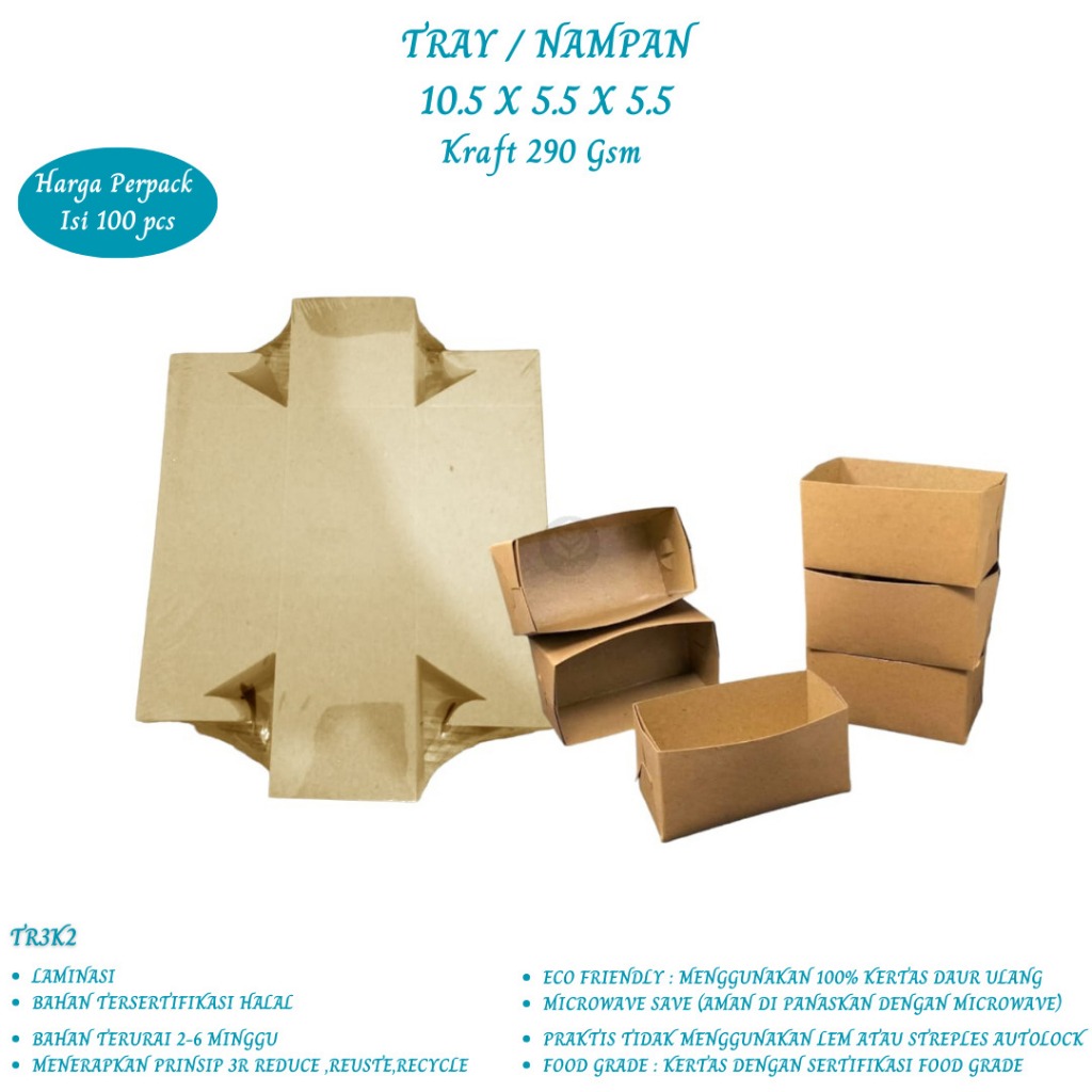 Jual Food Tray Wadah Kentang Paper Food Tray (Isi 100 Pcs-TR3K2 ...