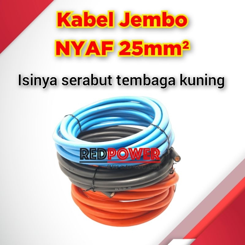 Jual Kabel NYAF 25mm serabut tunggal Jembo atau supreme cocok untuk mesin, grounding, otomotif ...
