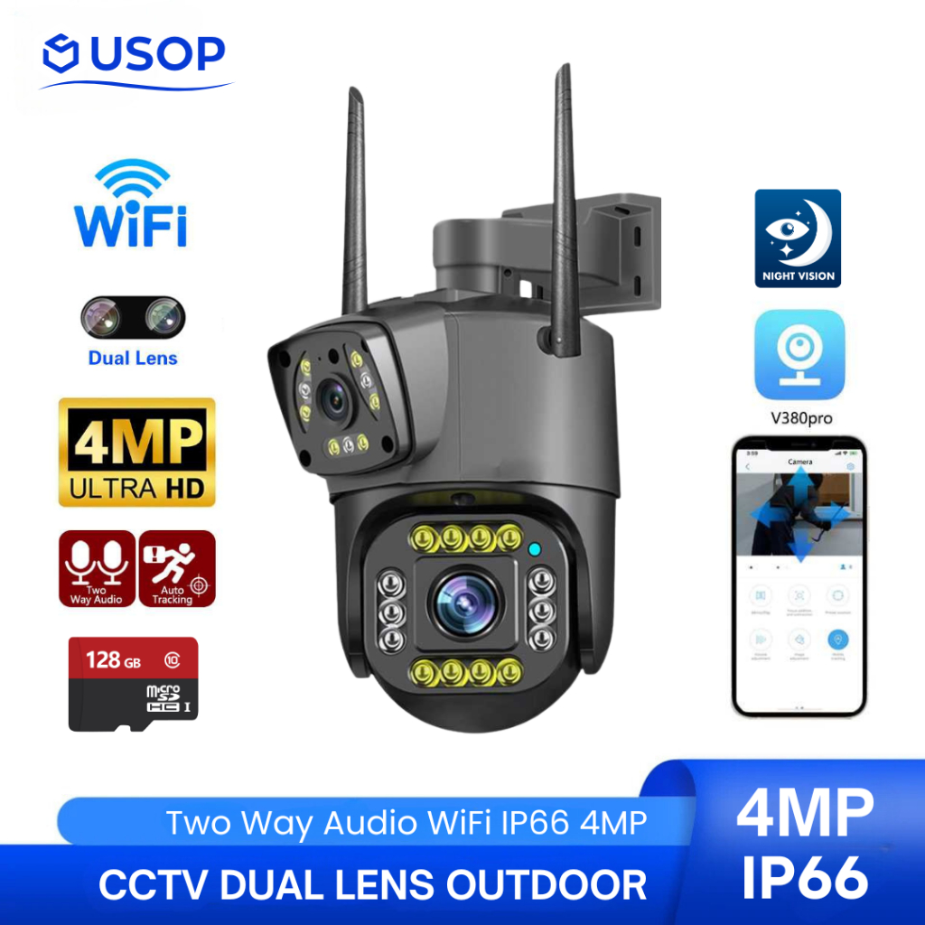 Jual V380 Pro Kamera CCTV Dual Lens Outdoor Two Way Audio WiFi IP66 4MP - IPC-V380-V10 | Shopee ...