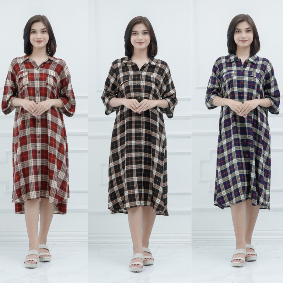 Jual Daster Dress Kekinian Terbaru Rayon Motif Premium Nonieta Anna ...