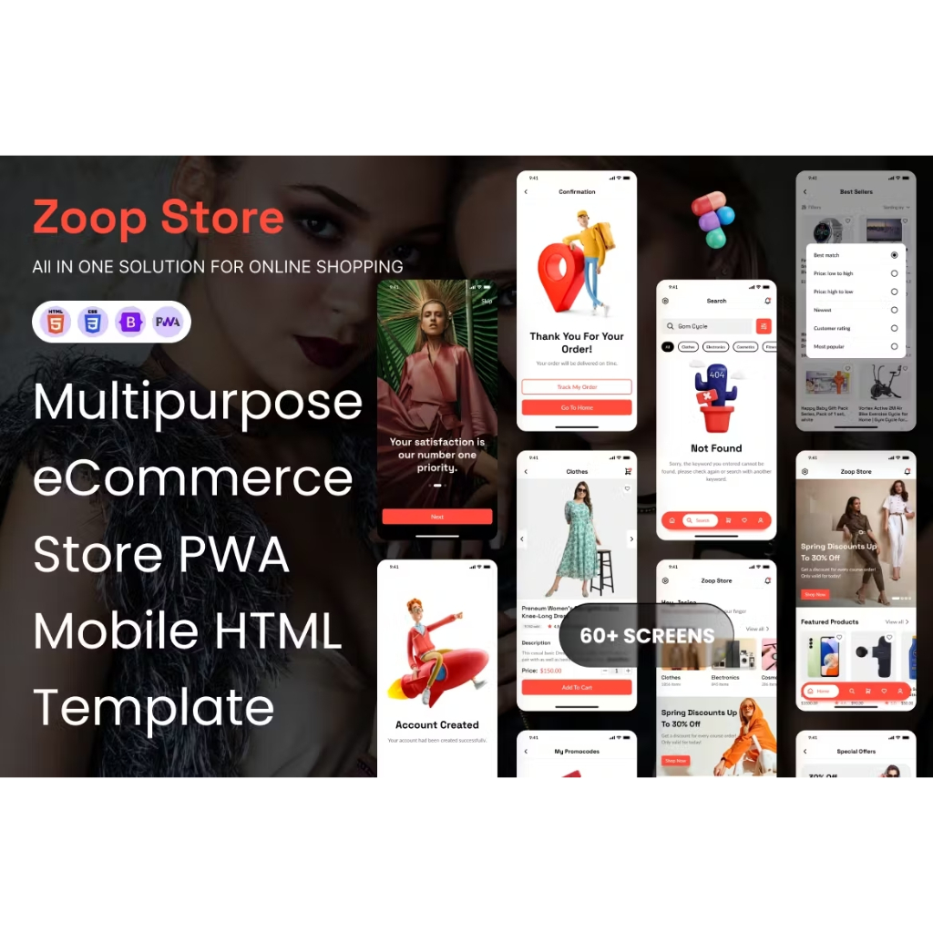Jual Zoop Store - Multipurpose eCommerce Store PWA Mobile HTML Template ...