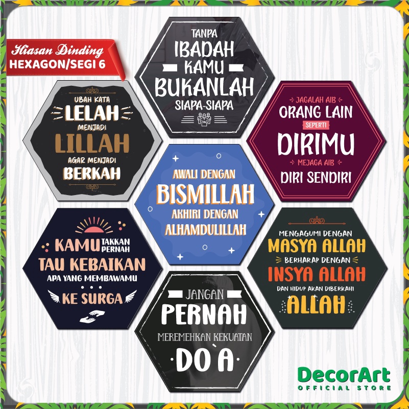 Jual PRODUCT TERPOPULER DecorArt Dekorasi Hiasan Dinding Segi 6 ...