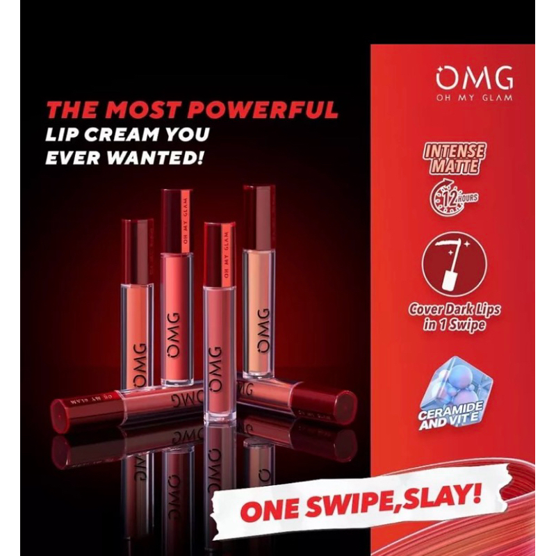 Jual OMG Oh My Glam Lipstick Matte Kiss Cream Tint Gloss Liner Plumper ...