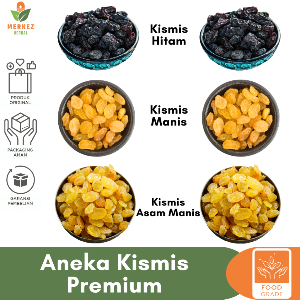 Jual Kismis Arab Golden Raisins 500 Gram Mix Asam Manis Hitam / Simin ...