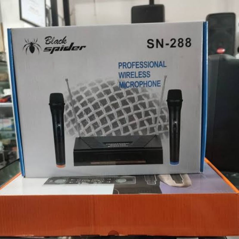 Jual MICROPHOE WIRELESS BLACK SPIDER SN 288 ORIGINAL 2 MIC GENGGAM ...