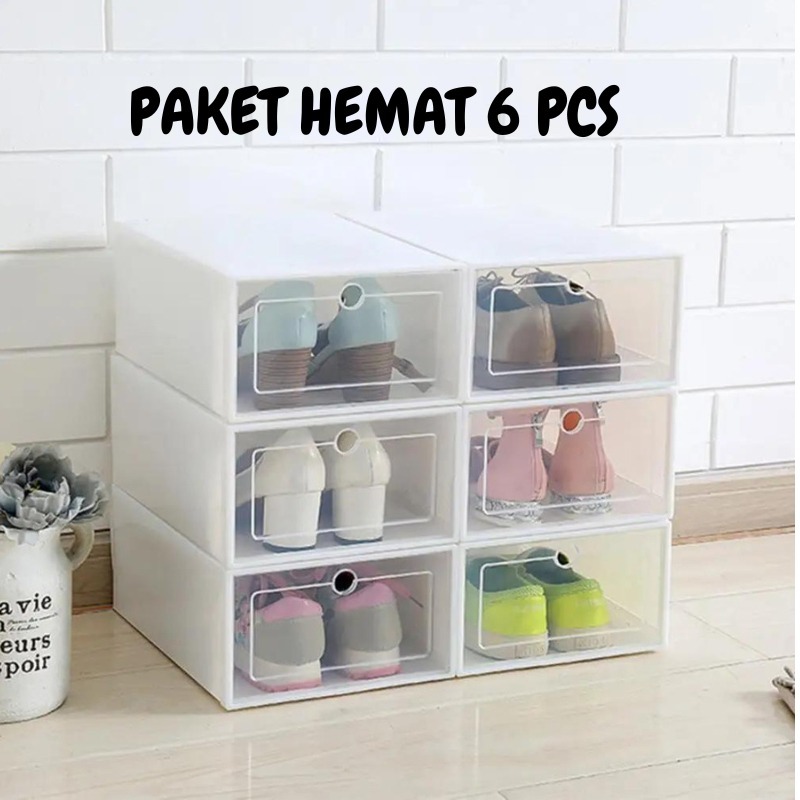 Jual DTG PAKET HEMAT!! Kotak Sepatu Lipat 6 Box Sepatu Kotak Tempat ...
