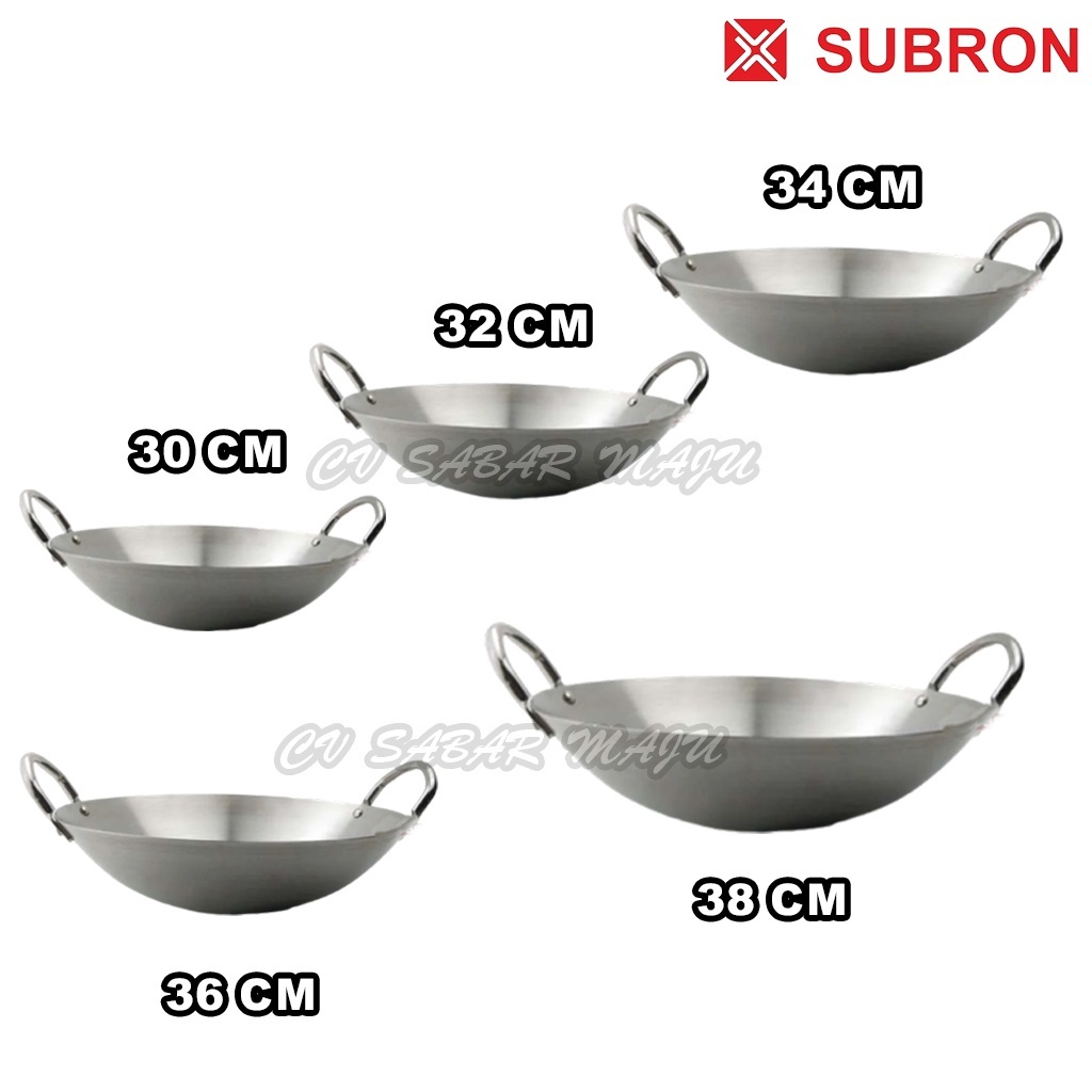 Jual SUBRON Wajan Penggorengan Stainless Tebal 30, 32, 34, 36, 38 CM ...