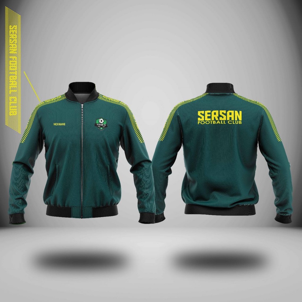 Jual JAKET BOLA / FUTSAL / KLUB CLUB FULL PRINTING HIJAU BOTOL FREE ...