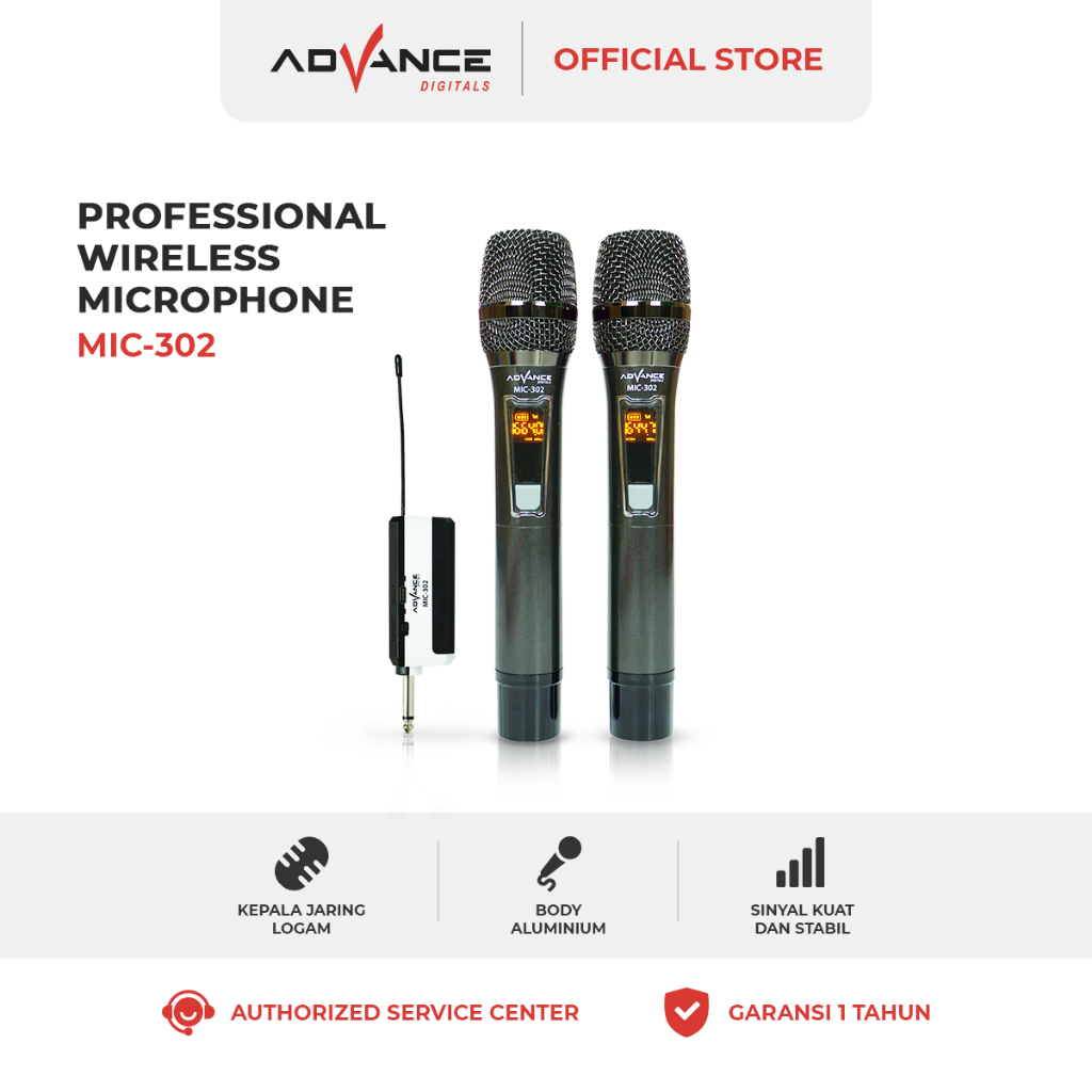 Jual Advance MIC-302 Profesional Microphone Wireless Mic Duo Garansi ...