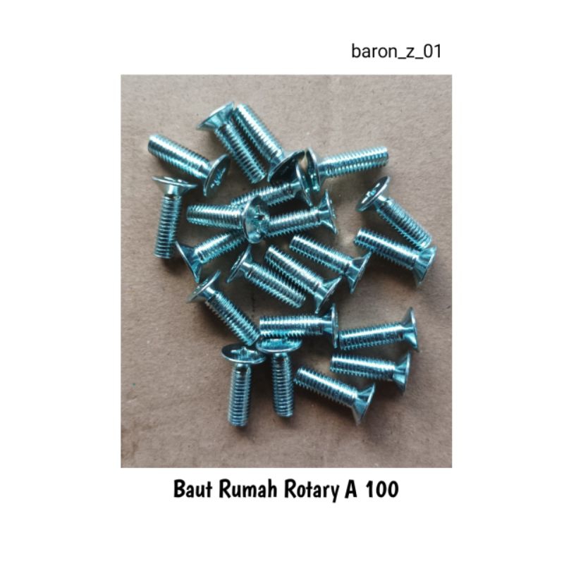 Jual Baut rumah rotary A 100 kepala rata Mata obeng ketok | Shopee ...