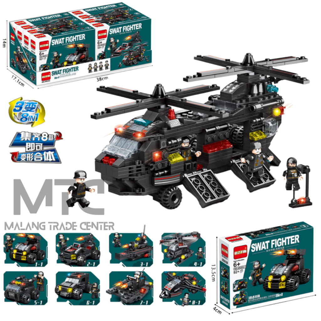 Jual Mainan Brick Blok Balok Helikopter SWAT Fighter City Police ...