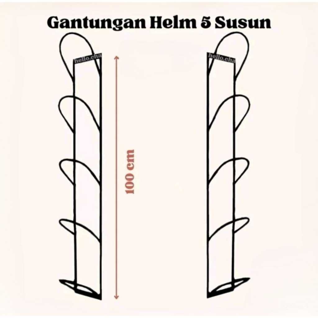 Jual GANTUNGAN RAK HELM BESI 5 SUSUN | Shopee Indonesia