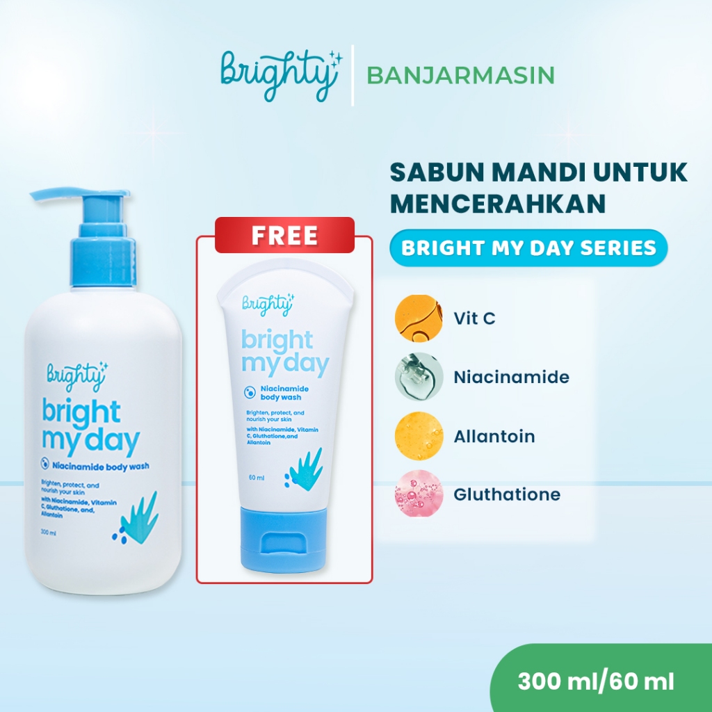 Jual Brighty Bright My Day Niacinamide Body Wash 300 ML + Body Wash 60 ...