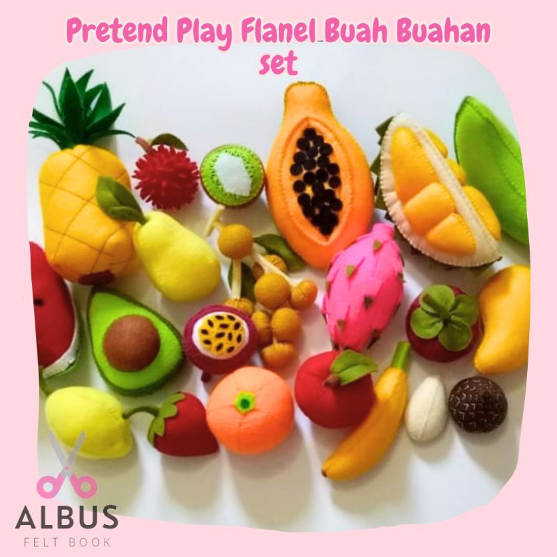 Jual Pretend Play Flanel Set Buah-buahan 20 pcs | Shopee Indonesia