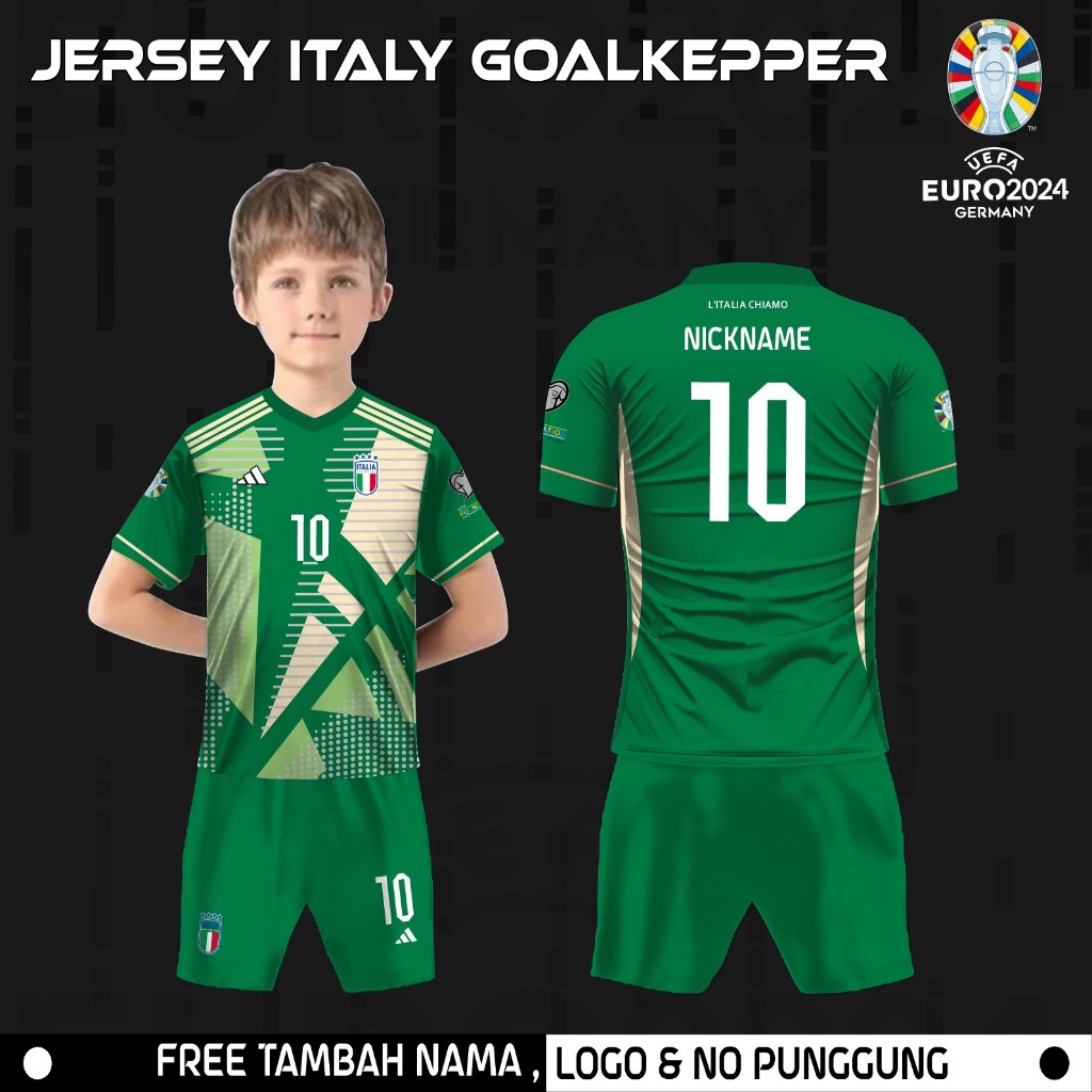 Jual Setelan anak jersey kiper bola piala eropa 2024 baju timnas italia ...