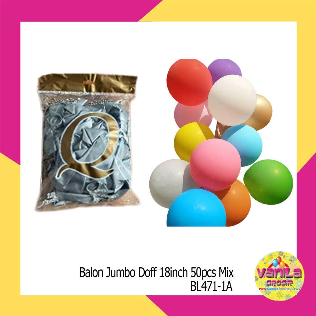 Jual (50Pcs) Balon Jumbo Doff 18inch Mix, balon doff, balon latex ...