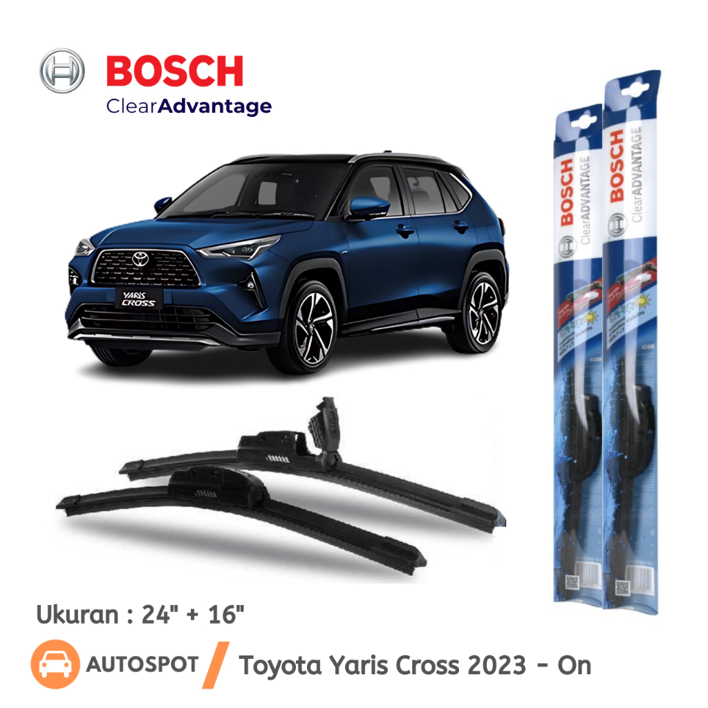 Jual Wiper Depan Frameless Mobil Toyota Yaris Cross 2023 - On Sepasang Bosch Clear Advantage ...