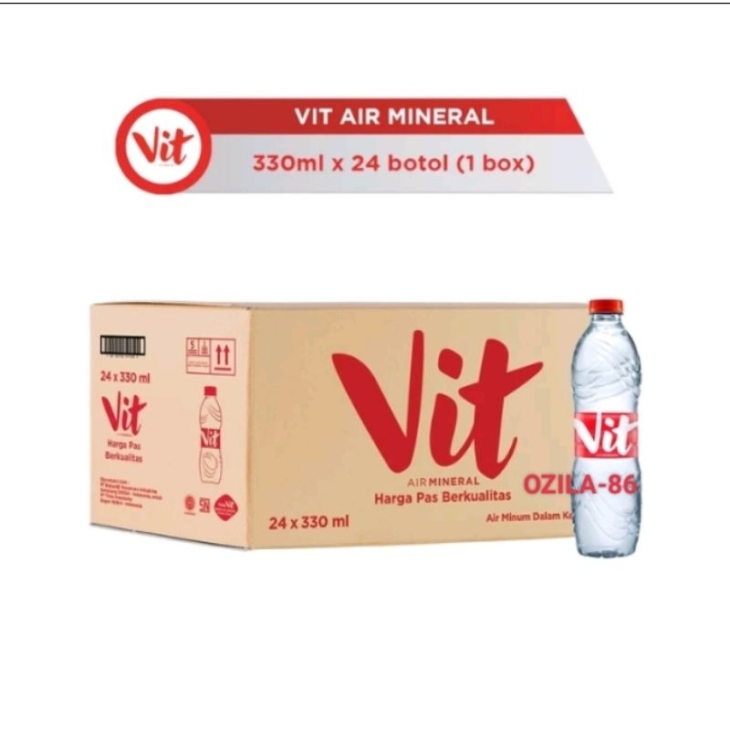 Jual Vit Air Mineral Botol Mini 330ml isi 24 Botol 1Dus | Shopee Indonesia