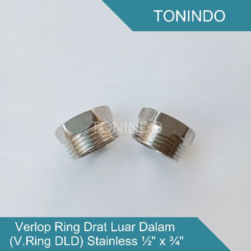 Jual Verlop Ring Drat Luar Dalam Stainless 1/2 inch x 3/4 inch | Shopee ...