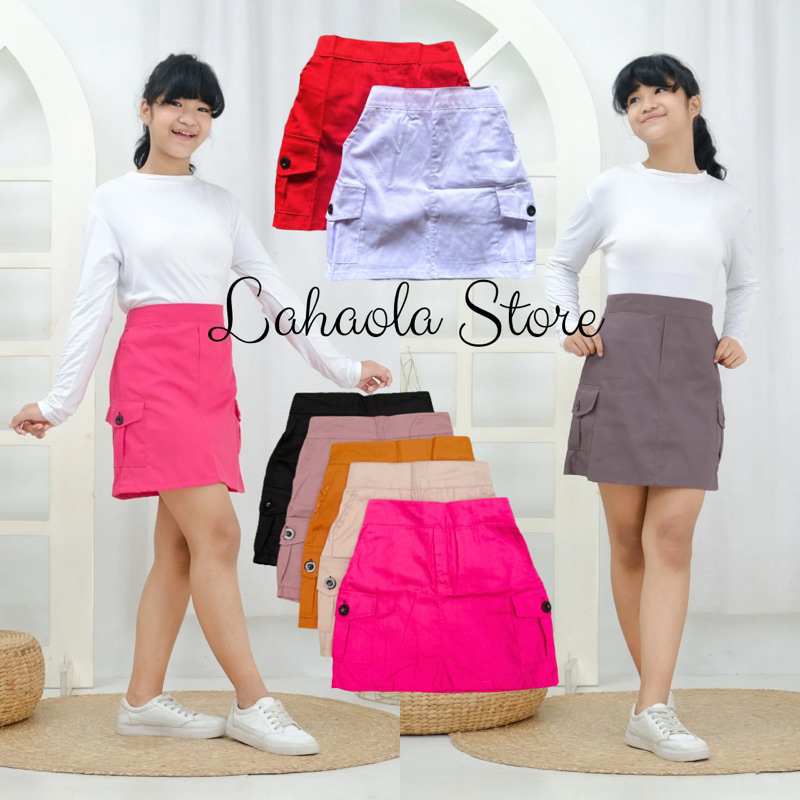 Jual Rok pendek cargo mini skirt anak perempuan usia 1-12 tahun kasual ...
