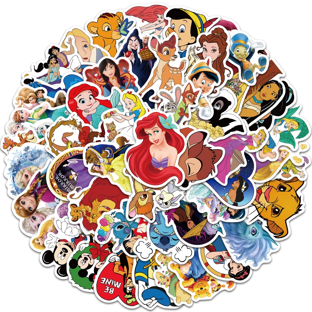 Jual COD 50 GAYA LUCU Seri Koleksi Protagonis Disney stiker untuk Buku ...