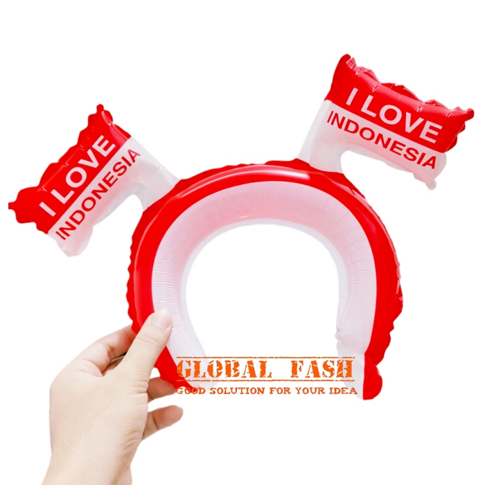 Jual Balon Bando Bendera Indonesia / Balon Bando Merah Putih i Love ...