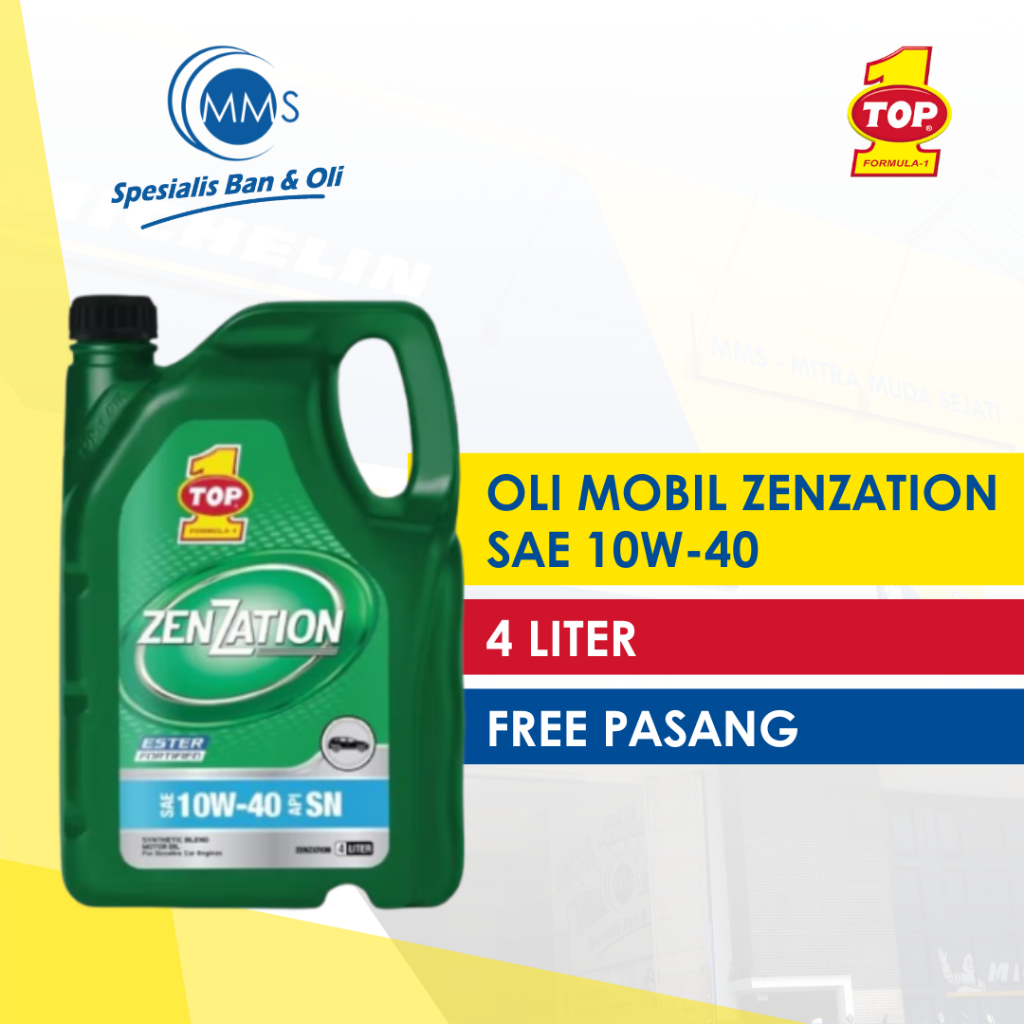 Jual Oli Mobil TOP 1 ZENZATION SAE 10W-40 4 Liter | Shopee Indonesia