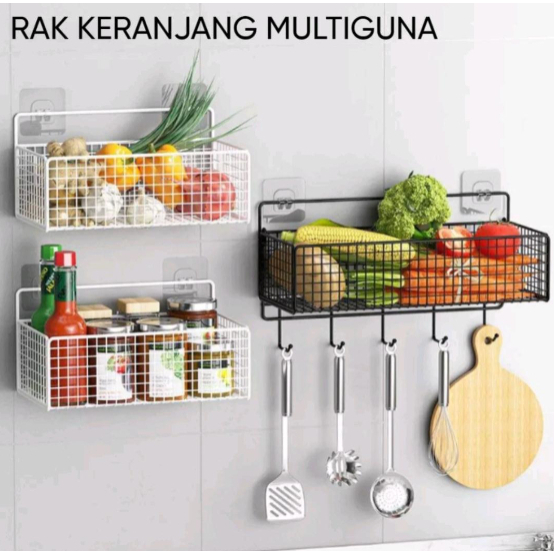 Jual [OL] Rak Gantung Dapur Besi Tempel Dinding Rak Kamar Mandi Rak ...