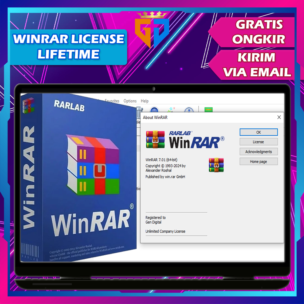 Jual Winrar Original License Key Full Version Lifetime Terbaru Bisa Update Pakai Nama Sendiri ...
