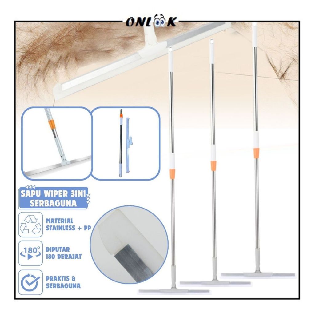 Jual Sapu Ajaib 3IN1 Karet Silicone Putar 180 Derajat Gagang Panjang ...