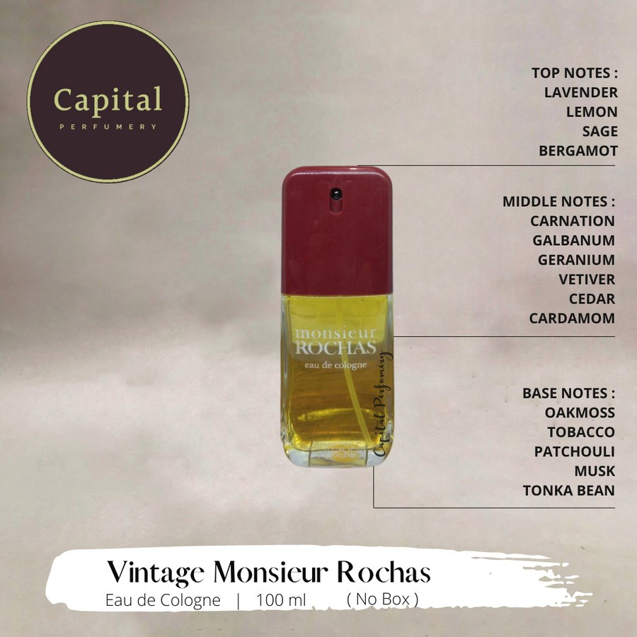 Jual VINTAGE Rochas MONSIUER Eau de COLOGNE For Men 100 ml TESTER No ...
