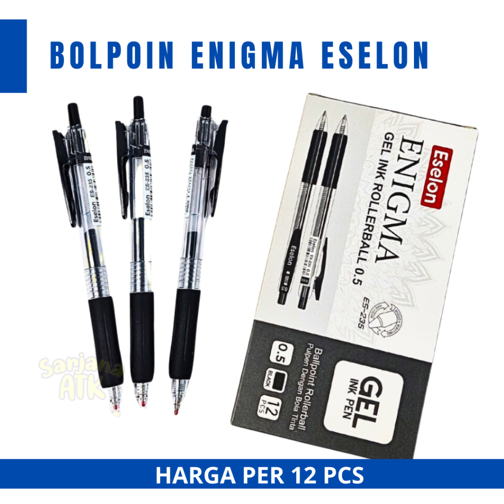 Jual (12 Pcs) Pulpen Eselon Enigma ES-235 / Ballpoint E-Gell Cetek 0 ...