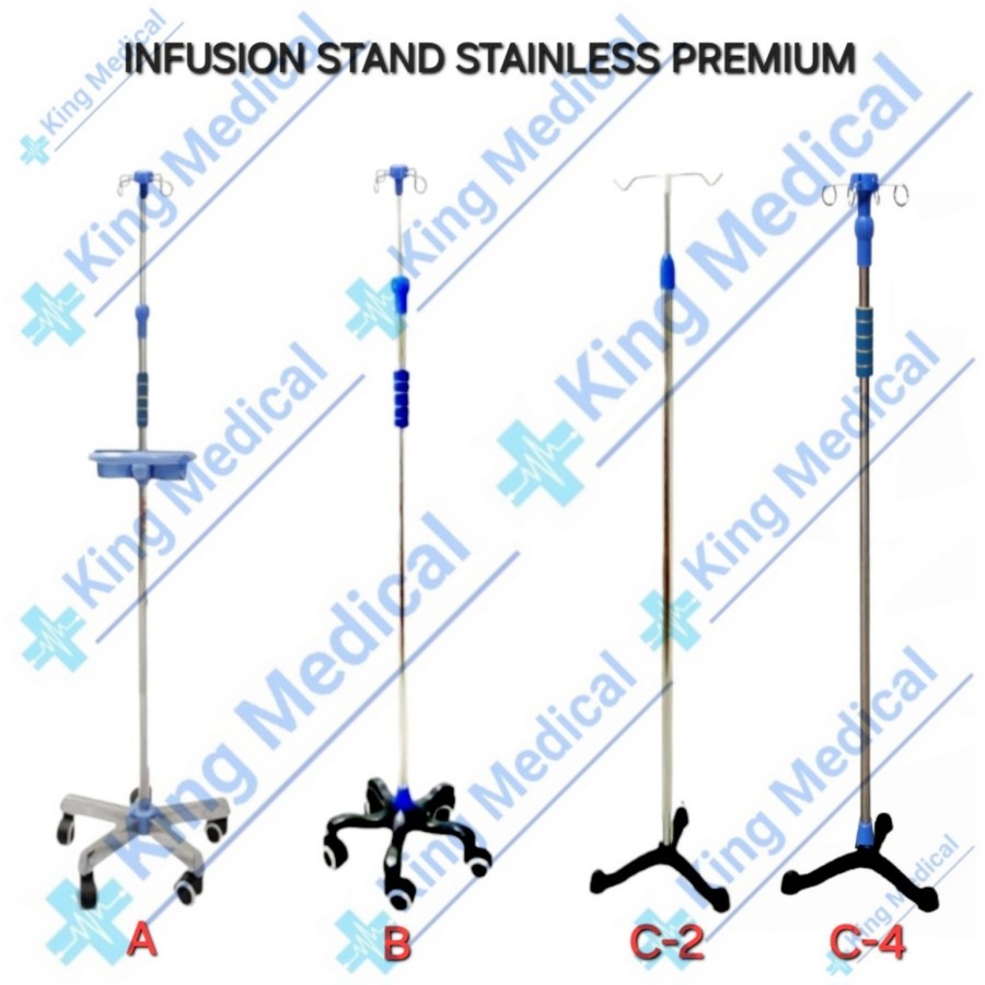 Jual Tiang Infus Standard Rumah Sakit Stainless Steel Type Premium A/B ...