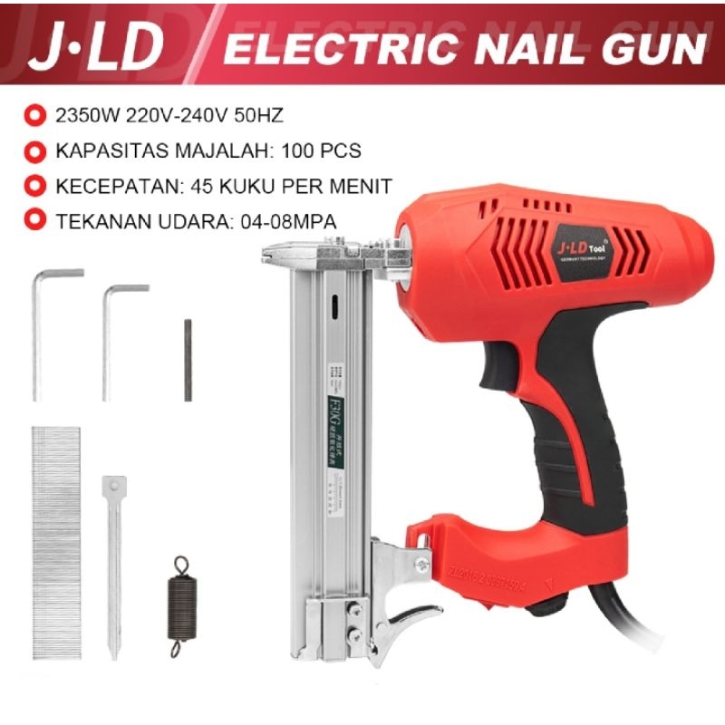 Jual JLD Mesin Paku Tembak Listrik Stapler J-WR02 Kayu Staples Electric 2450W Paku Tembak ...
