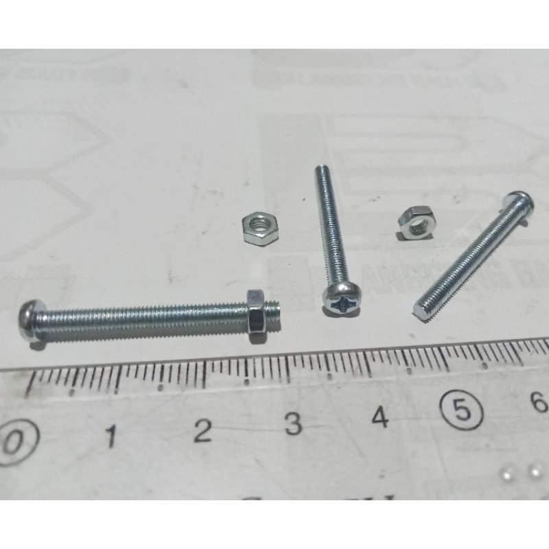 Jual Baut Mur JP M3x30 / Baut Obeng Plus Kepala Bulat 3mm Panjang 3cm | Shopee Indonesia