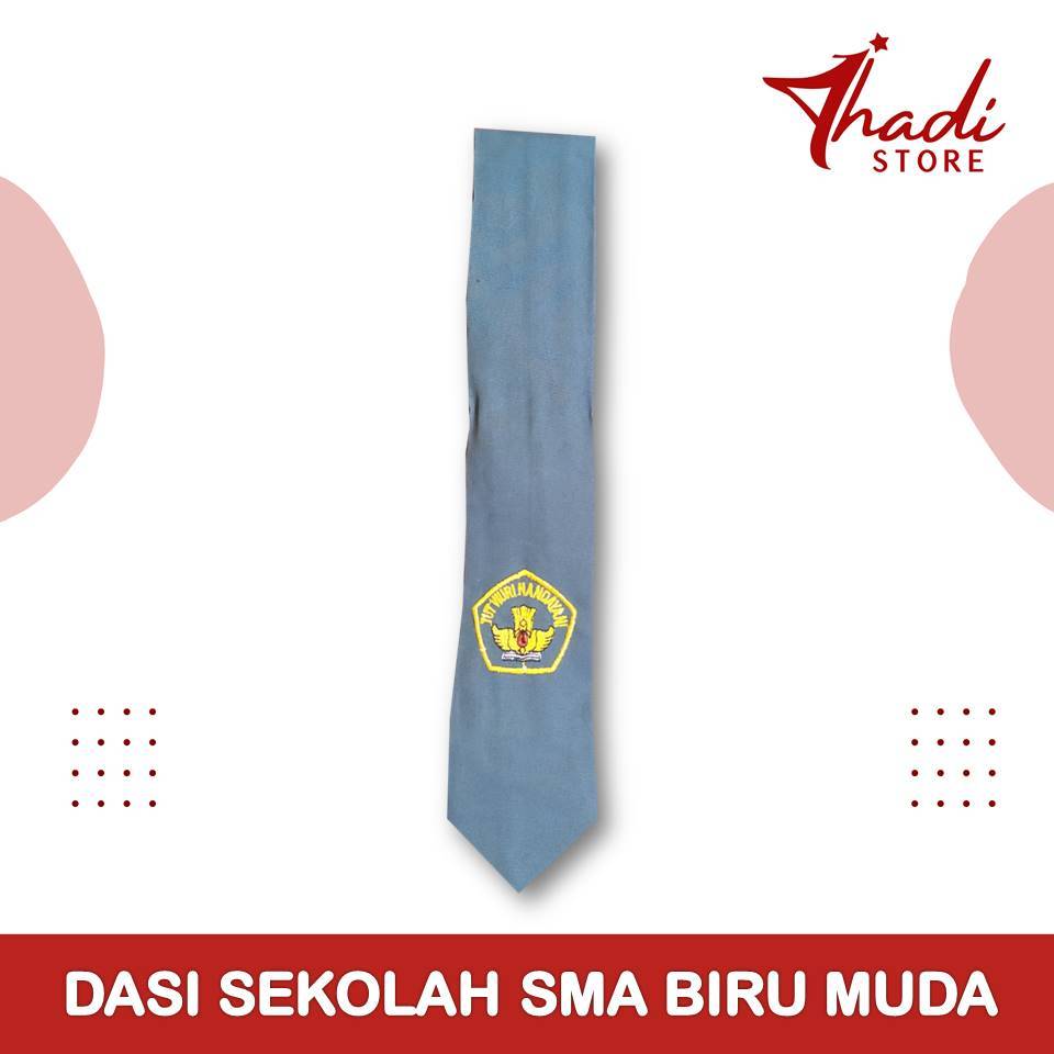 Jual Dasi Sekolah SMA Biru Langit Panjang Logo Bordir | Shopee Indonesia