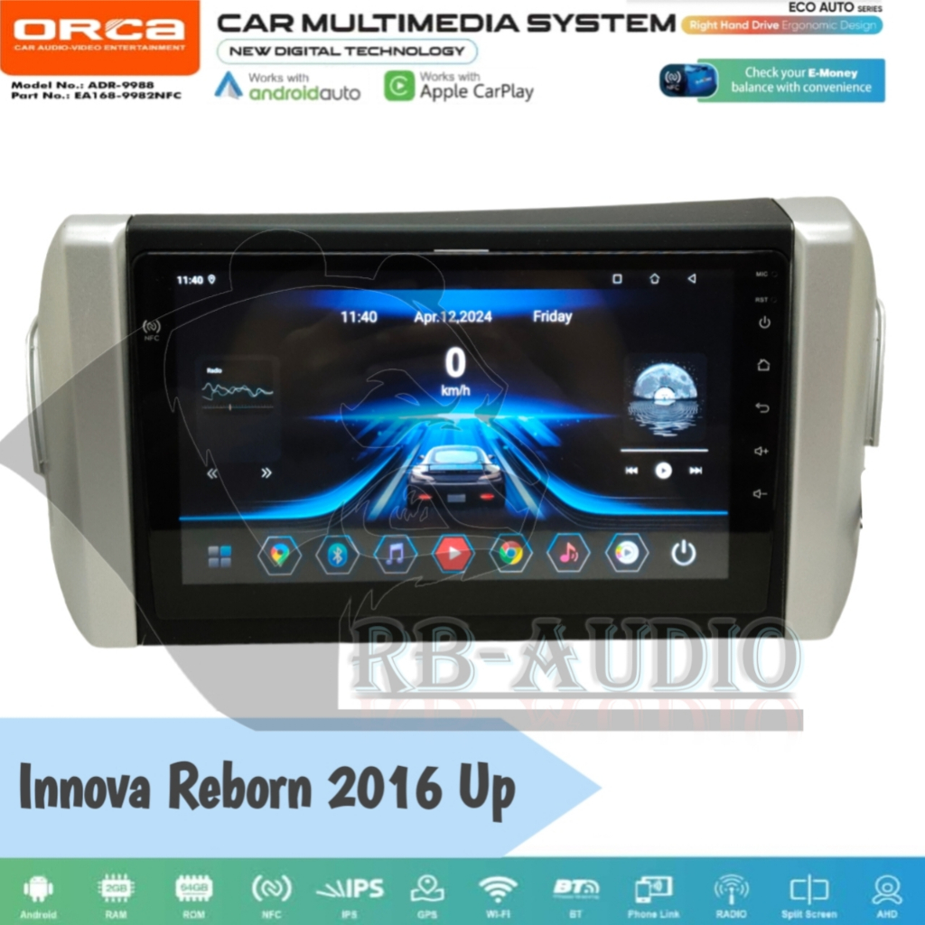 Jual Head Unit Android Orca Eco Toyota Innova Reborn 2016 Up 9 inch PNP ...