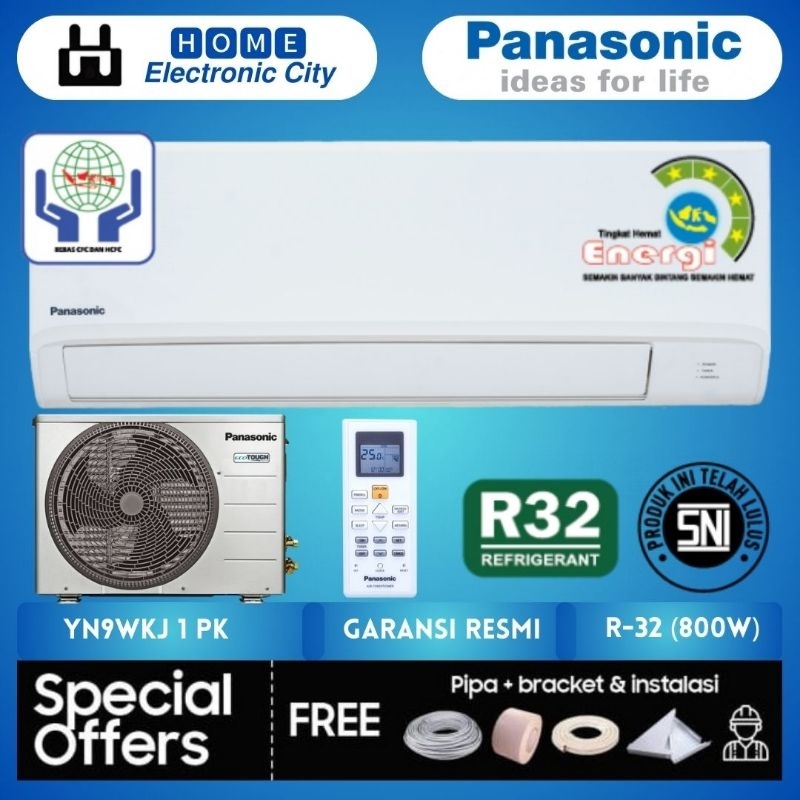 Jual AC PANASONIC CS/CU YN9WKJ 1 PK 800 WATT STANDARD TURBO COOLING R32 9.000 Btu/h GARANSI ...